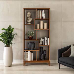 Camaflexi Geometrix 72 in. Tall Dark Pecan and Black Finish Solid Wood ...