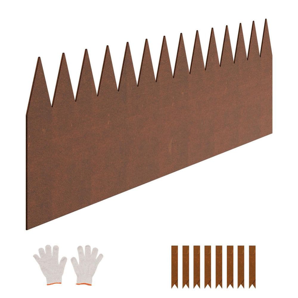 SVOPES 6-Pack 40 in. x 8 in. Steel Landscape Edging, Pre-Rust and ...