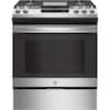 GE 30 in. 5.3 cu. ft. Slide-In Gas Range in Stainless Steel with ...