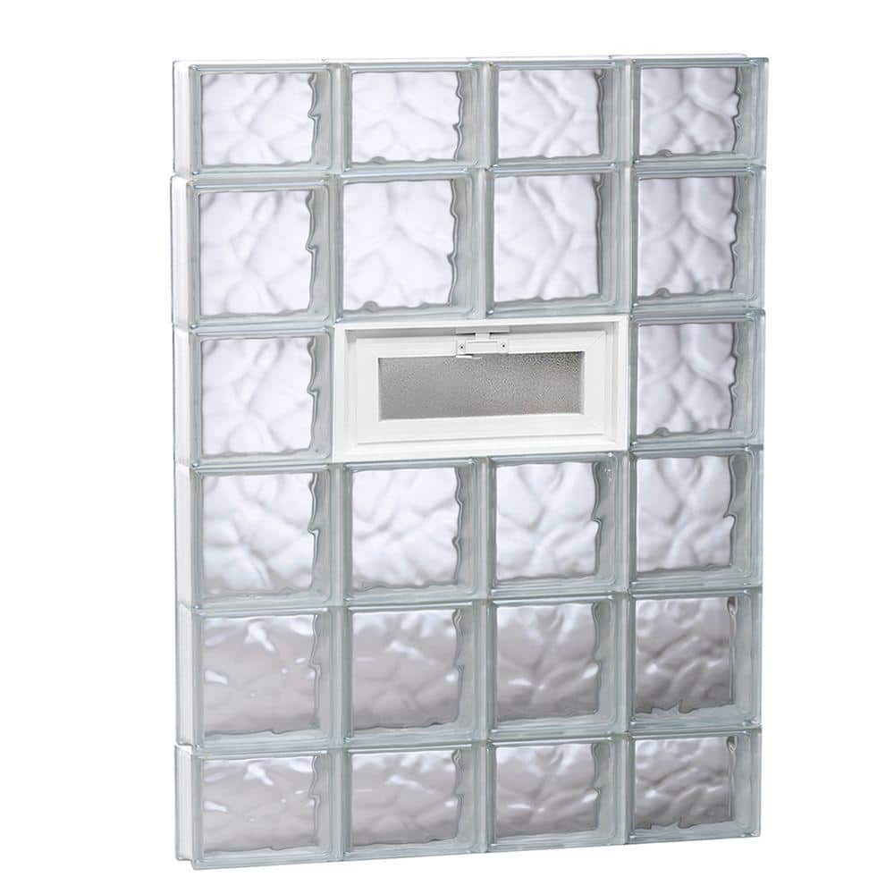 Clearly Secure 31 in. x 42.5 in. x 3.125 in. Frameless Wave Pattern ...