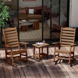 Mximu Black All Weather Resistant HIPS Plastic Patio Outdoor Rocking ...