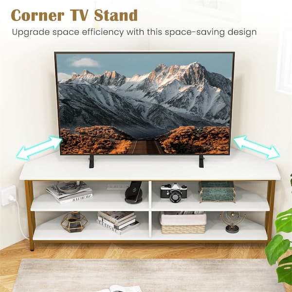 White corner tv stand for 65 inch tv store