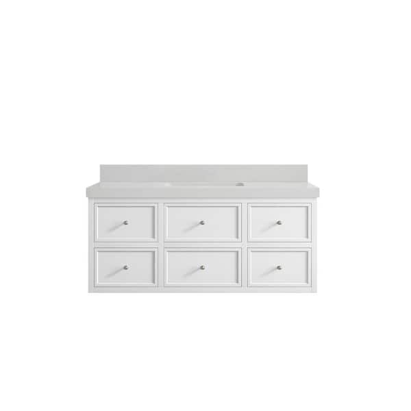 Willow Collections Roswell Floating 48 in. Single Sink Freestanding ...