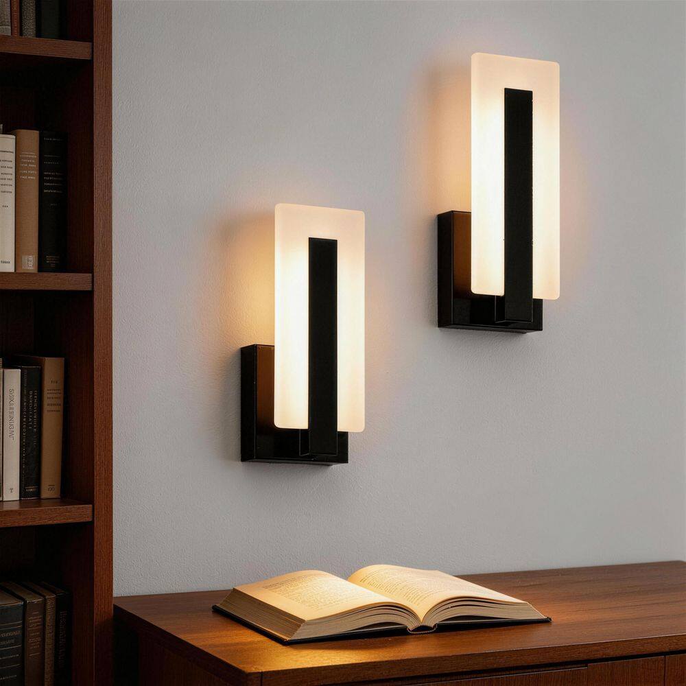 YANSUN 5 in. Modern Acrylic LED Wall Sconce, 7W Warm White 3000K Wall ...