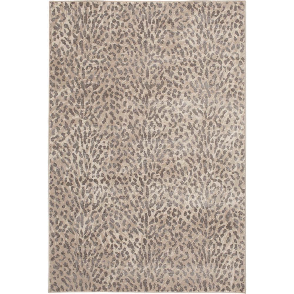 Rigel Sand/Storm 5 ft. x 7 ft. Animal Print Polypropylene Area Rug ...