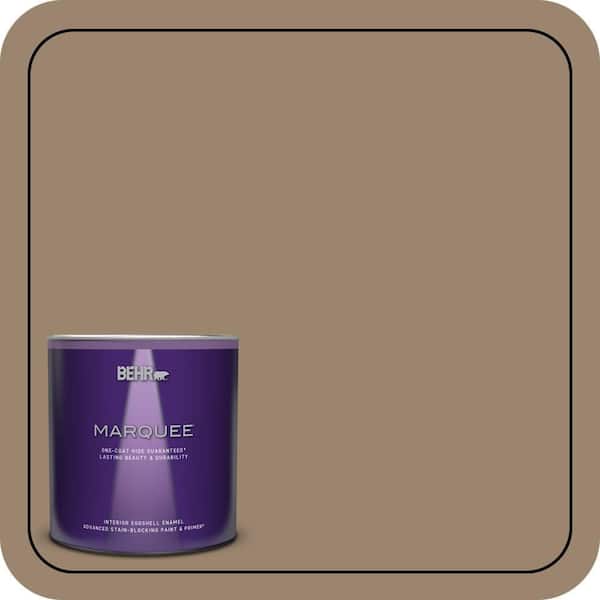 BEHR MARQUEE 1 qt. #MQ2-48 Sturdy Brown One-Coat Hide Eggshell Enamel ...