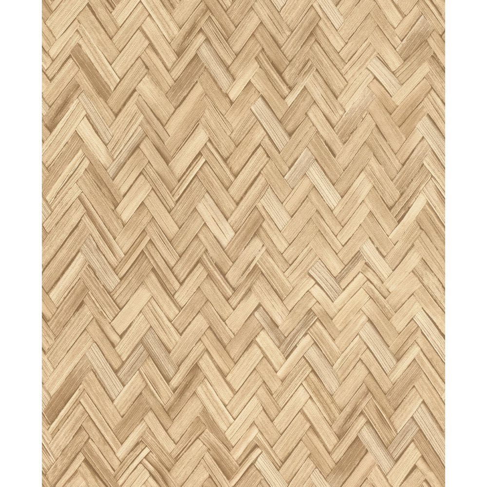 A-Street Prints Ellery Wheat Herringbone Wallpaper 4202-410334 - The ...