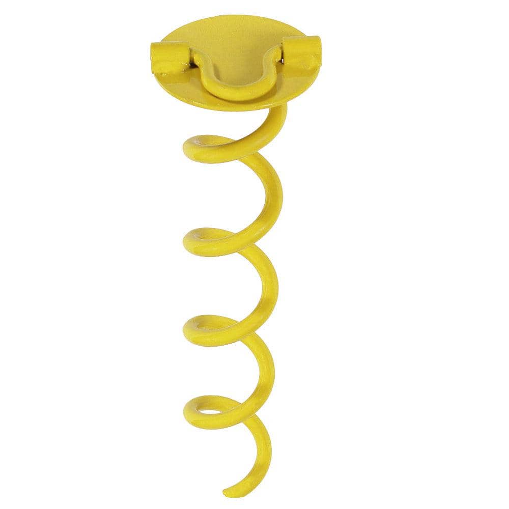 Sunnydaze 12 in. Yellow Outdoor Spiral Anchor for Tarps, Leashes and ...