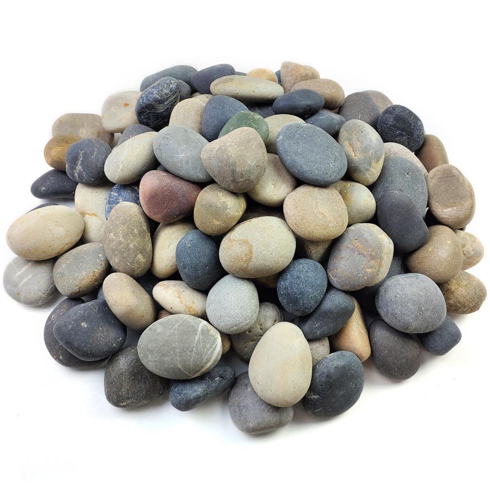.N/A 0.25 cu. ft. Decorative Mixed Color River Rocks Landscaping Garden ...