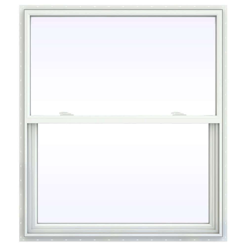 JELD-WEN 41.5 in. x 47.5 in. V-2500 Series White Vinyl Single Hung ...