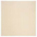 SAFAVIEH Natural Fiber Charcoal 6 ft. x 6 ft. Square Border Area Rug ...