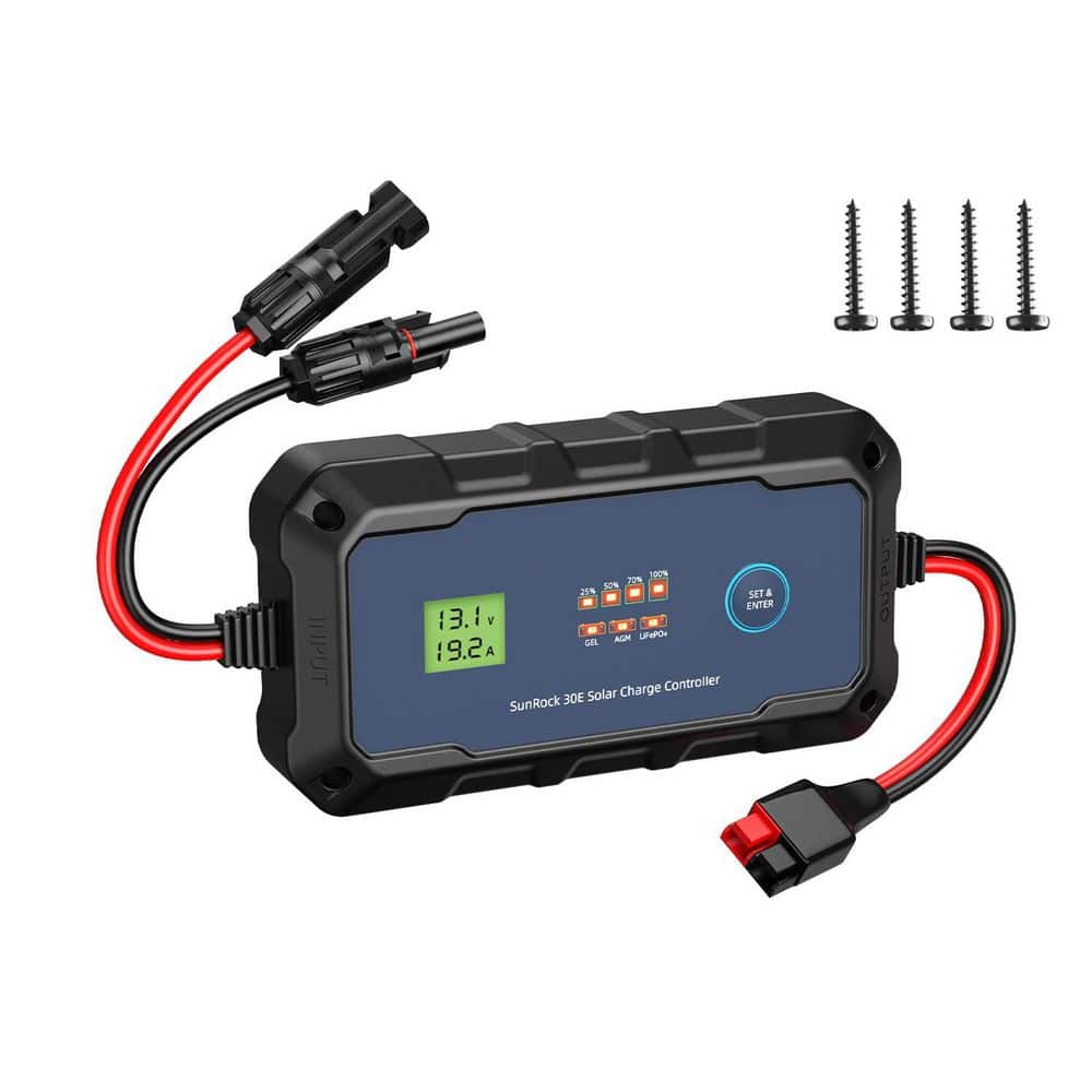 Vrbgify 24-Volts 30-amps Portable Solar Charge Controller, Intelligent ...