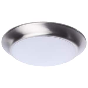 SATCO 10 in. Brushed Nickel 12 Watt Color Selectable LED Flush Mount ...