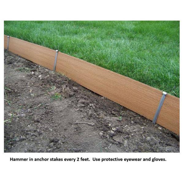 Home Depot Composite Landscape Edging EcoBorder 4 Ft. Brown Rubber