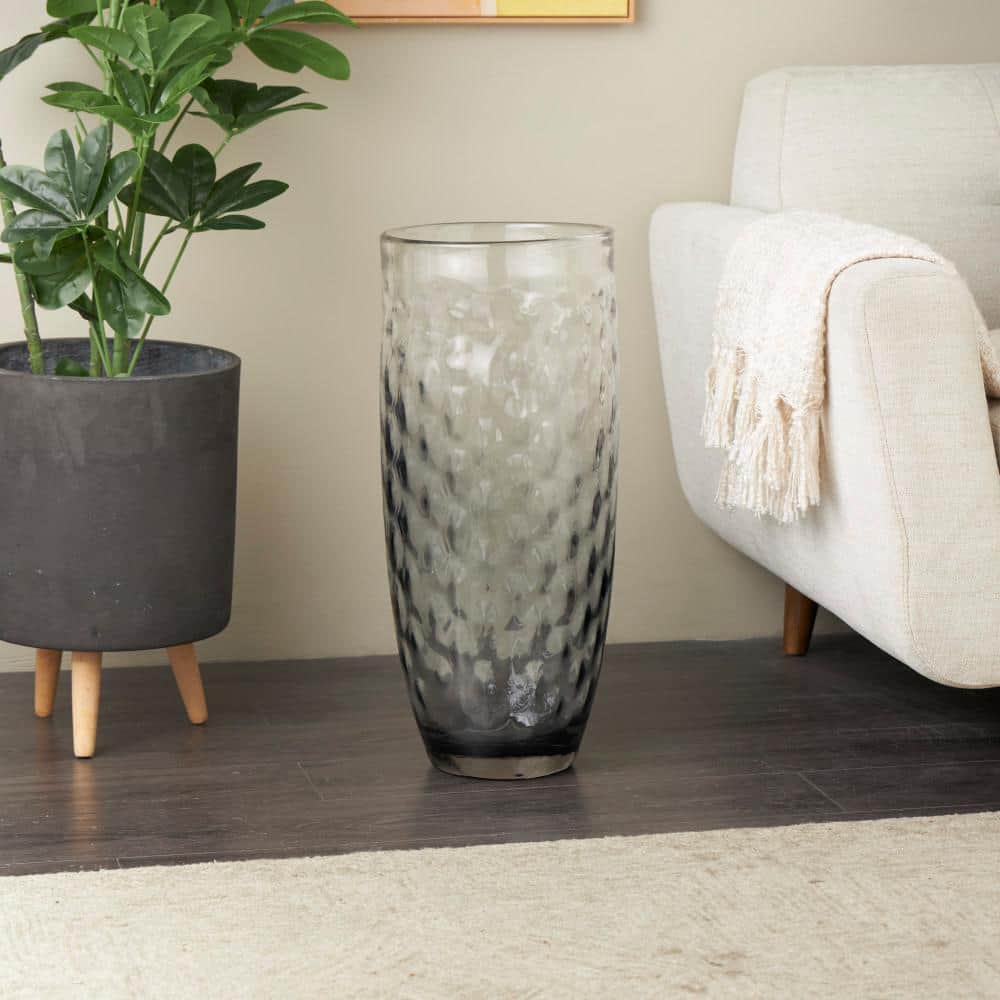 Litton Lane 24 in. Black Handmade Ombre Glass Decorative Vase 045175 ...