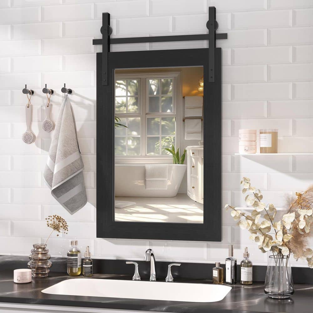 Vosuja Black 18 in. W x 26 in. H Rectangle Wood Framed Farmhouse Wall ...