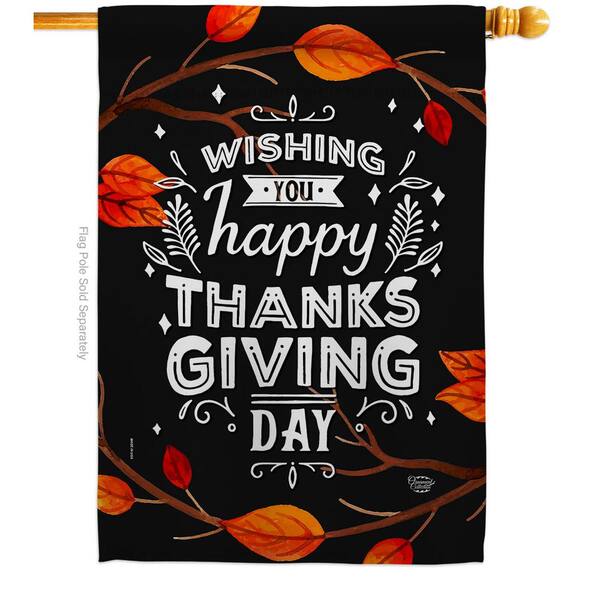 Ornament Collection 28 in. x 40 in. Thankgiving Day Fall House Flag ...