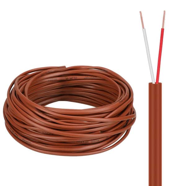 Vrbgify 25 ft. 18/2-Gauge Solid Copper Thermostat Wire Cable, PVC ...
