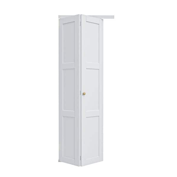 ARK DESIGN 32 in. x 80 in. 3 Panel Solid Core MDF White Primed ...