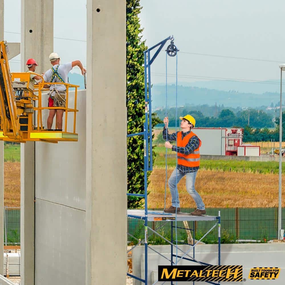 Buy 90 in. Steel Hoist Post and Gin Block Pulley Kit, Scaffolding ...