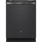 GE 24 in. Black Slate Top Control Built-In Tall Tub Dishwasher with 3rd ...