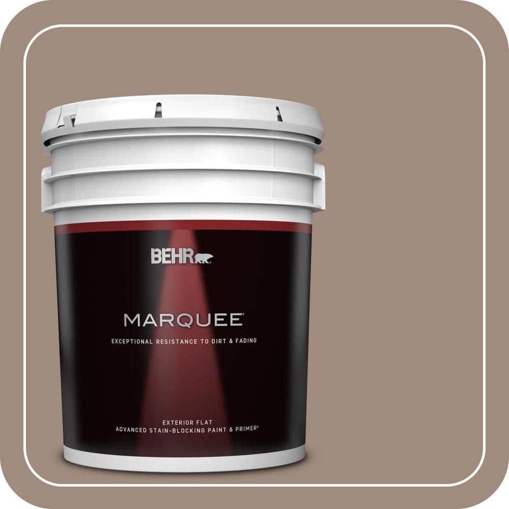 BEHR MARQUEE 5 gal. #BXC-49 Smokey Tan Flat Exterior Paint & Primer ...