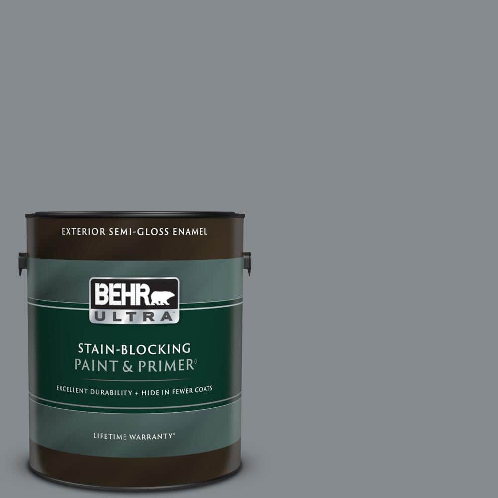 BEHR ULTRA 1 gal. #PPU26-21 Overcast Semi-Gloss Enamel Exterior Paint ...
