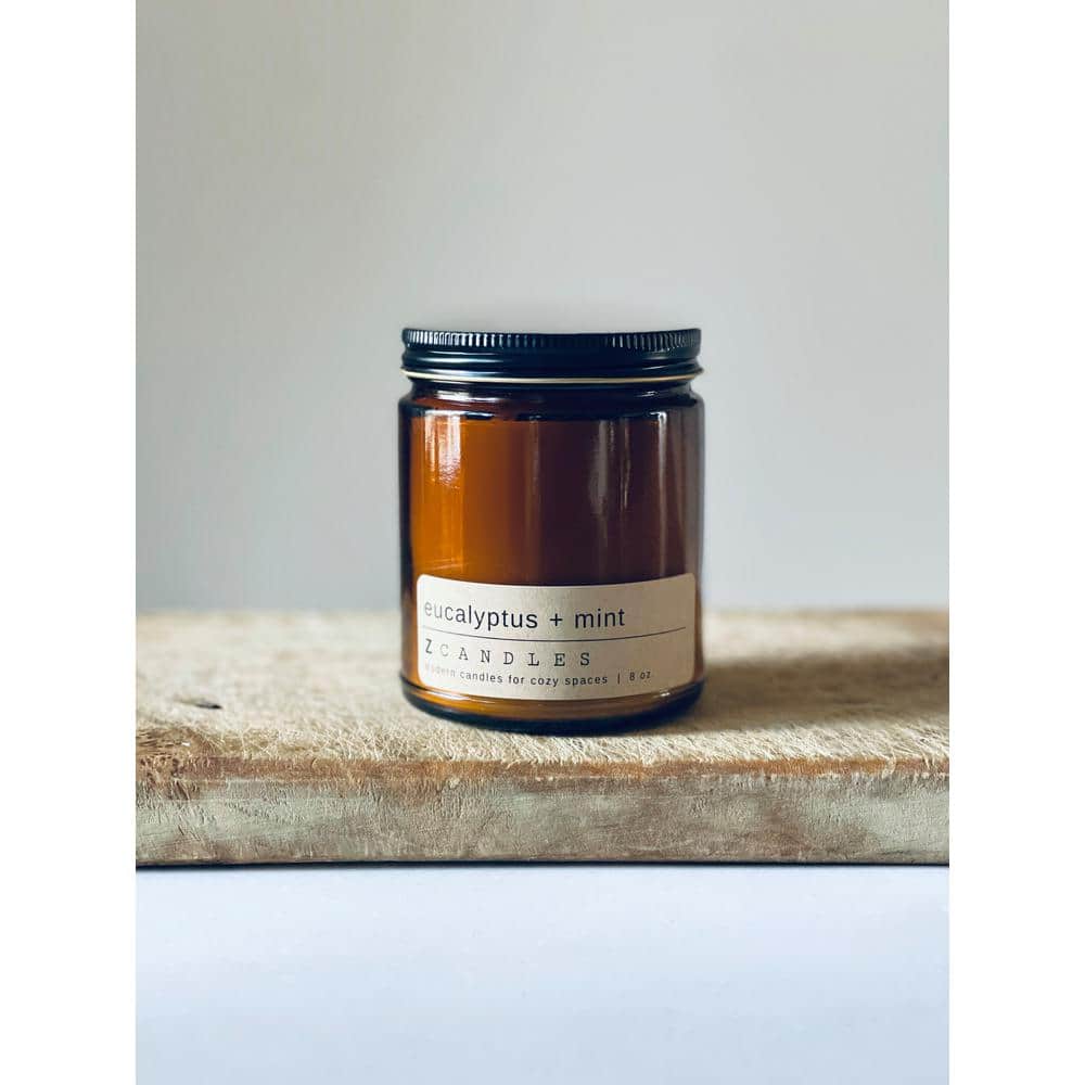 Z CANDLES Eucalyptus Plus Mint, Amber Jar Candle 8 oz. amber8eucalyptu ...