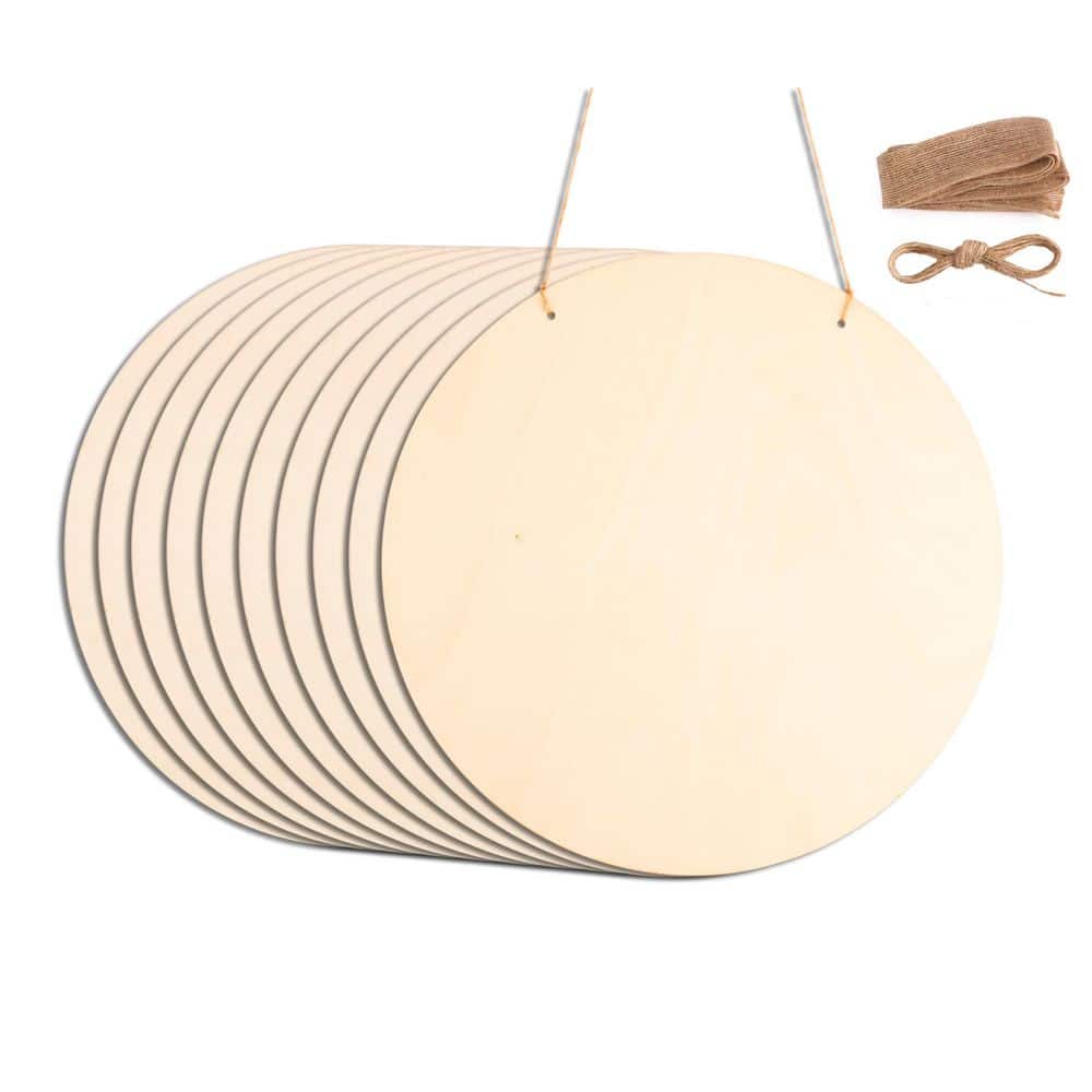 Afoxsos 0.1 in. x 12 in. x 12 in. Boxwood Wood Rounds for DIY Crafts ...