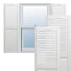 Builders Edge 12 in. x 80 in. Louvered Vinyl Exterior Shutters Pair in ...