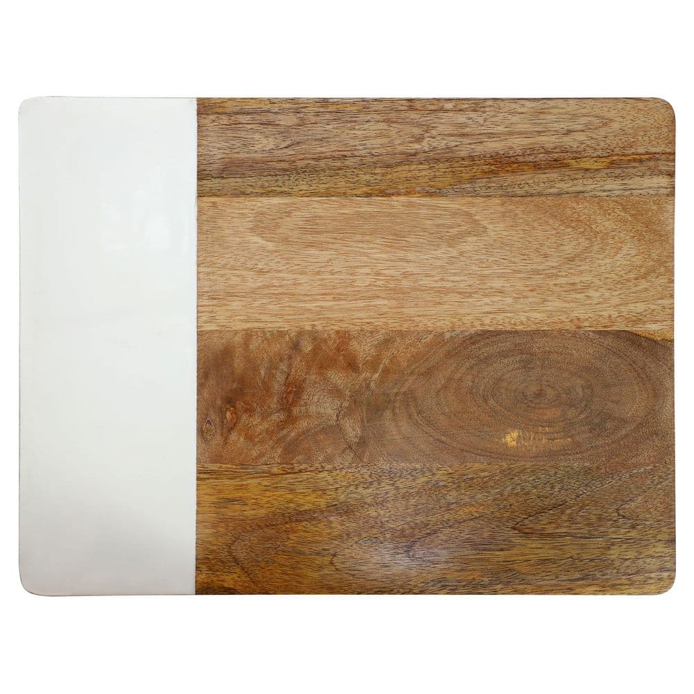 Gibson Home 16 Inch Duo Tone Brown Rectangular Wood Serving Platter ...