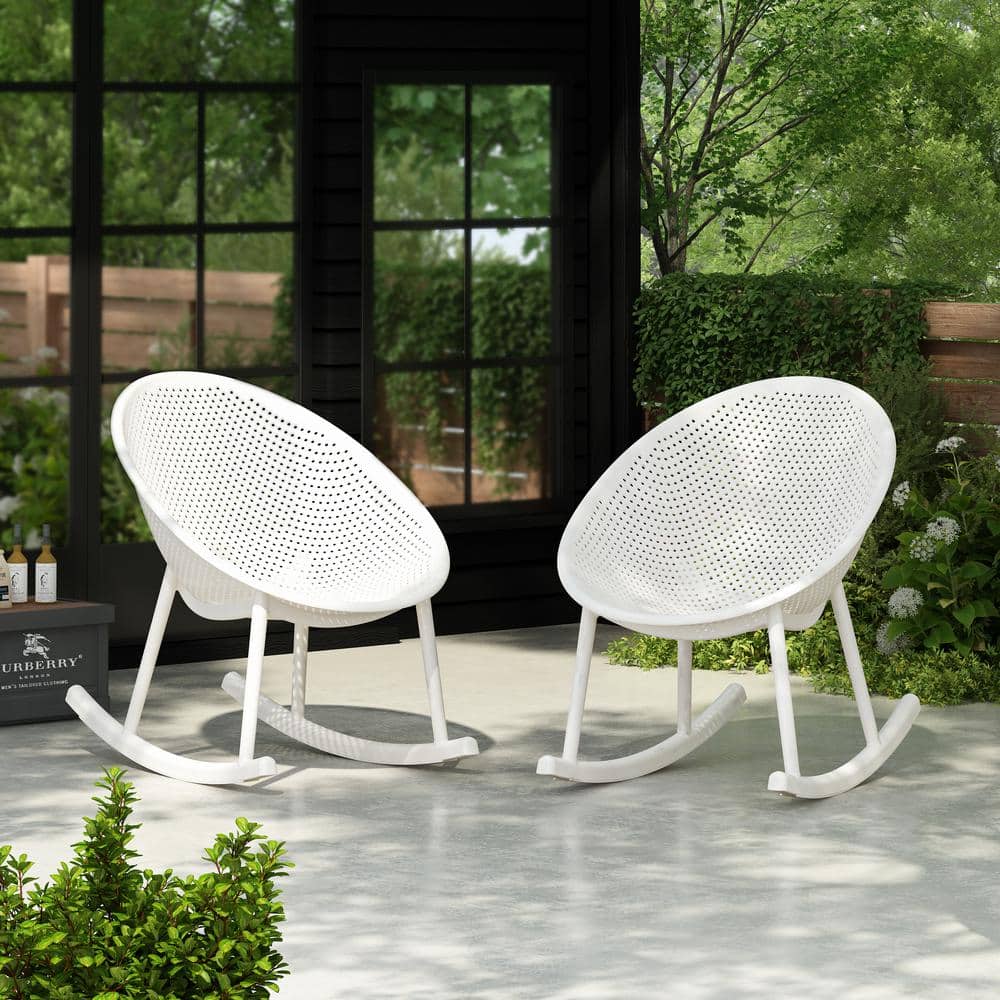 CHRISTOPHER KNIGHT HOME Gia Patio Plastic Outdoor Rocking Chairs ...