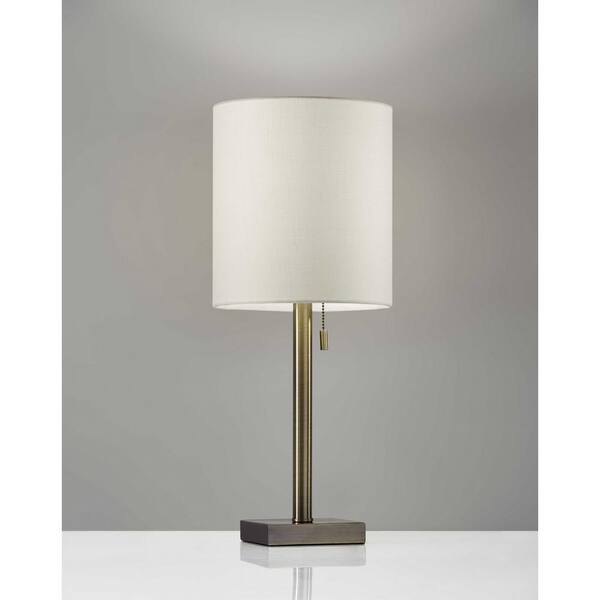HomeRoots 22 in. Gray Standard Light Bulb Bedside Table Lamp 2000372487 ...