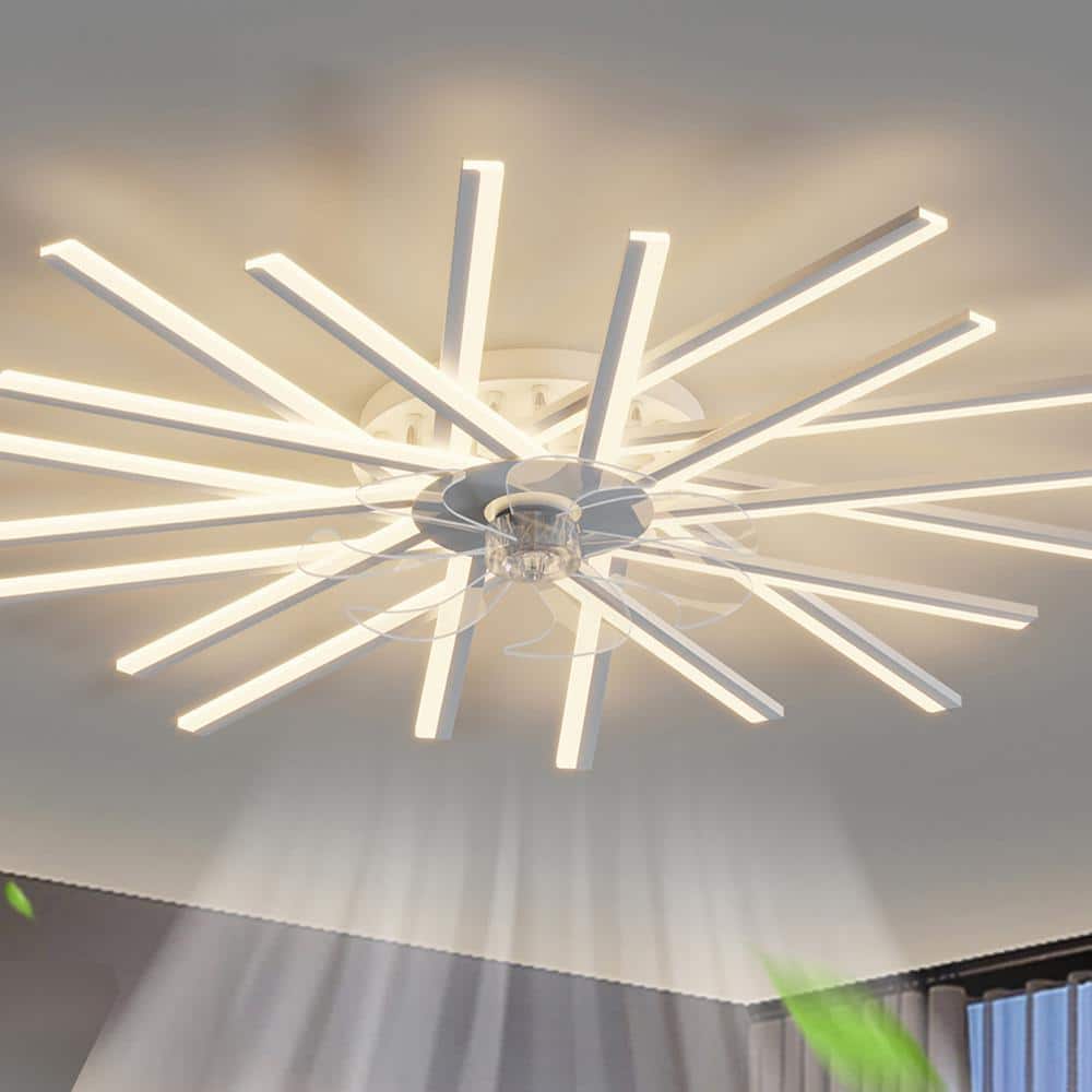 Staykiwi 45 in. Smart Indoor White Ceiling Fan with Integrated LED with ...