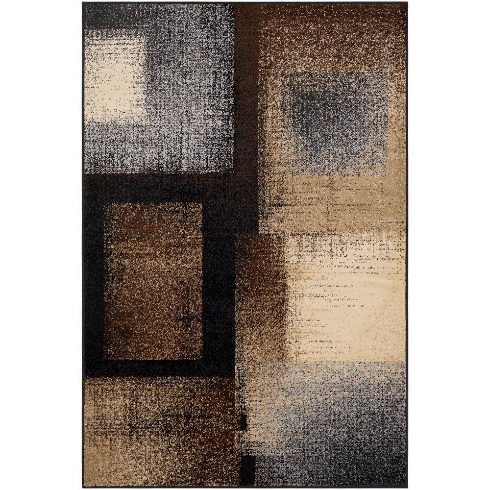 Livabliss Sora Dark Brown 8 ft. 10 in. x 12 ft. 9 in. Geometric Area ...
