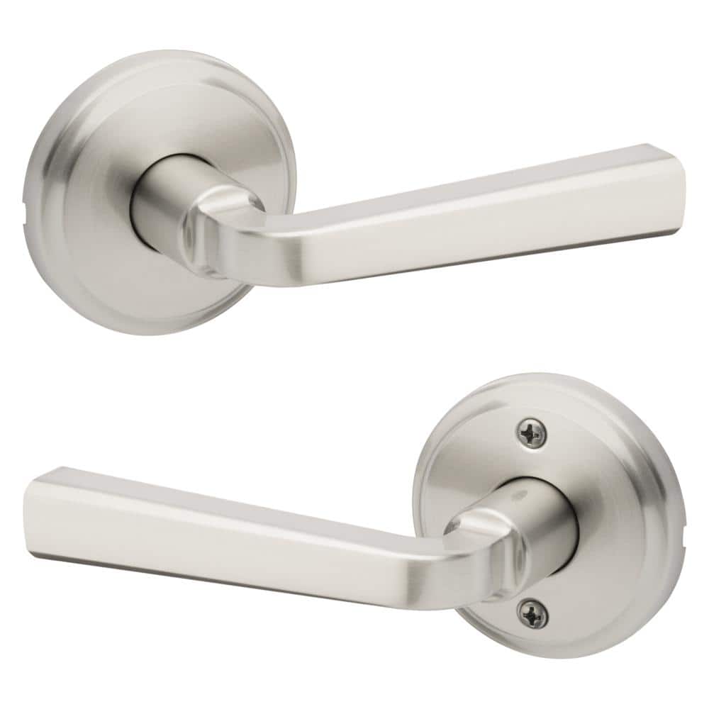 Kwikset Trafford Satin Nickel Reversible Round Straight Hall/Closet ...