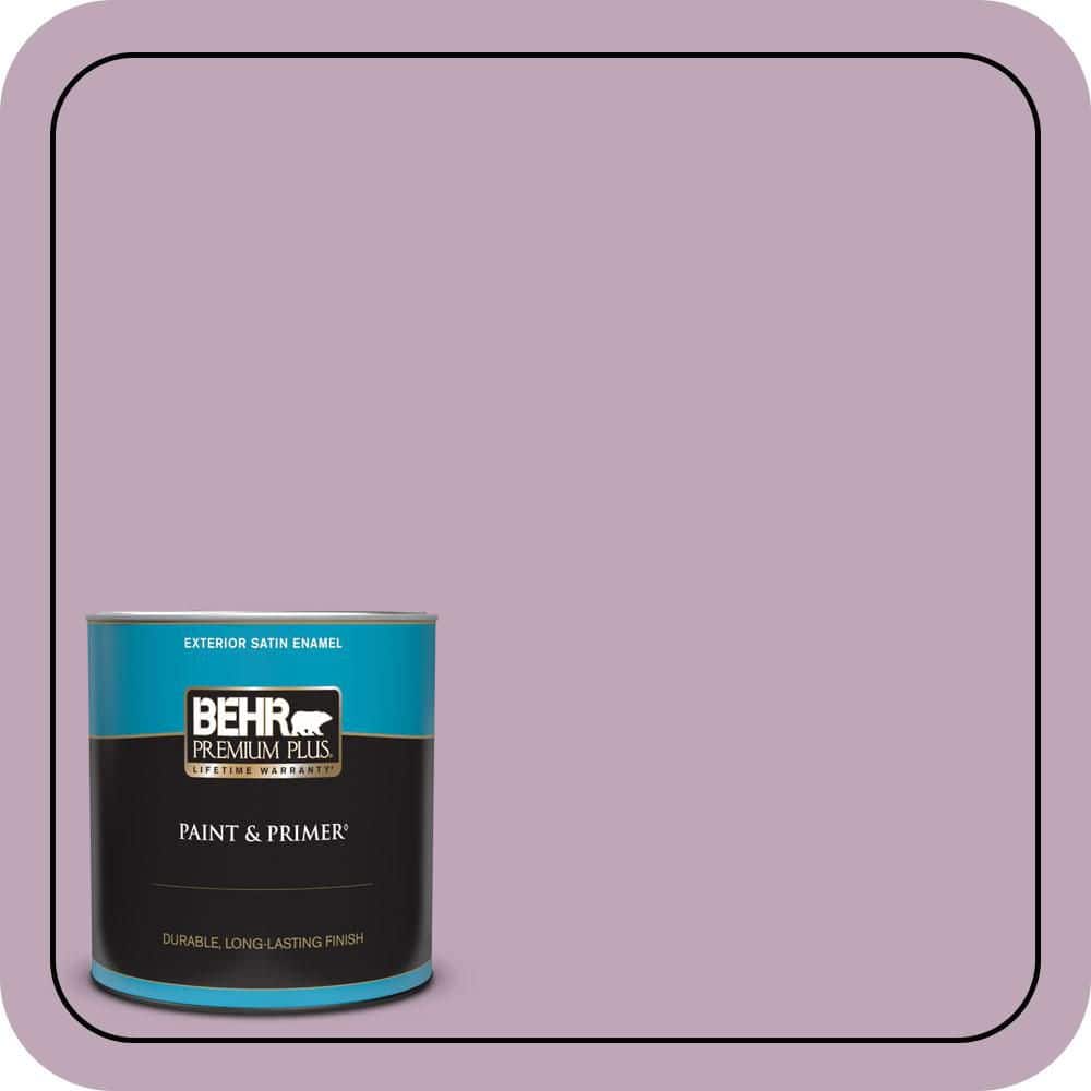 BEHR PREMIUM PLUS 1 qt. #680F-4 Soft Heather Satin Enamel Exterior ...