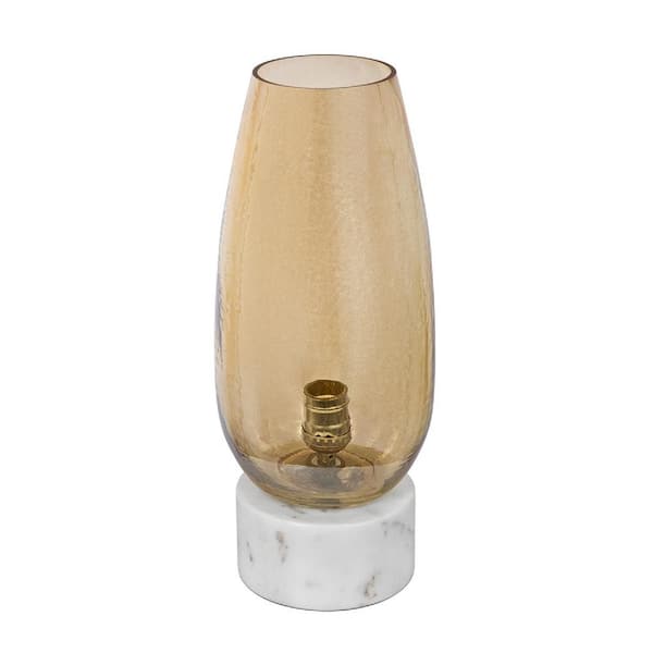 A & B Home 14.8 in. Marble Modern Table Lamp for Living Room with Glass ...