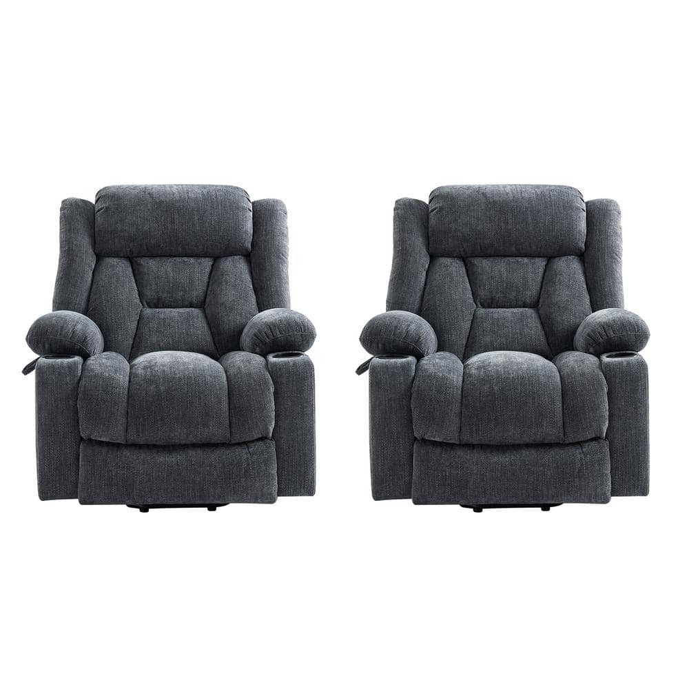 JAYDEN CREATION Sam Navy Power Lift Assist Recliner with Massage ...