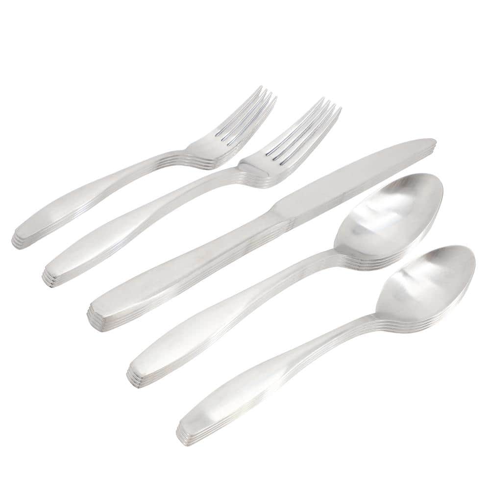 Gibson Home Karlton 20-Piece Stainless Steel Flatware Set in Matte ...