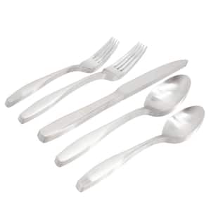MegaChef Cravat 20-Piece Silver Stainless Steel Flatware Set (Service ...