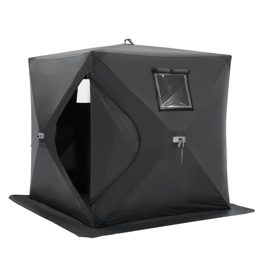 VEVOR Portable Ice Shelter, 1-2 Person Pop-Up Ice Fishing Tent, 24 sq ...