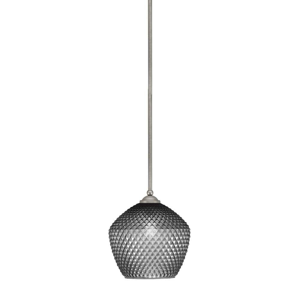 Clevelend 100-Watt 1-Light Graphite Pendant Mini Pendant Light with ...
