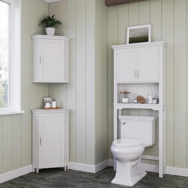 RiverRidge Home Somerset 20.5 in. W x 14.5 in. D x 23.88 in. H Bathroom Storage Wall Cabinet Cabinet Corner Organizer in White 06 138