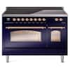 ILVE Nostalgie 48 in. 6 Zone Freestanding Double Oven Induction Range ...