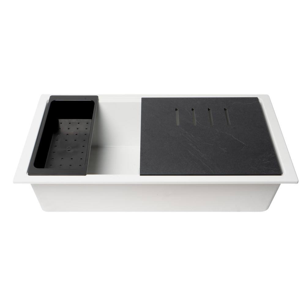 ALFI BRAND 34 in. Undermount Single Bowl Granite Composite Kitchen Sink ...