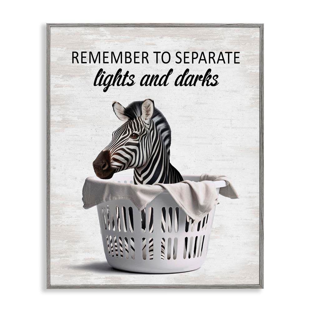 Stupell Industries Separate Laundry and Zebra by Lettered and Lined ...