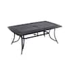 Mondawe Dark Bronze Cast Aluminium Patio Rectangle Outdoor Dining Table ...