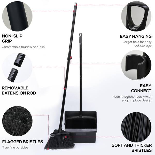 Indoor Broom Broom Dustpan Combo Set Office Indoor Outdoor Sweeping ...