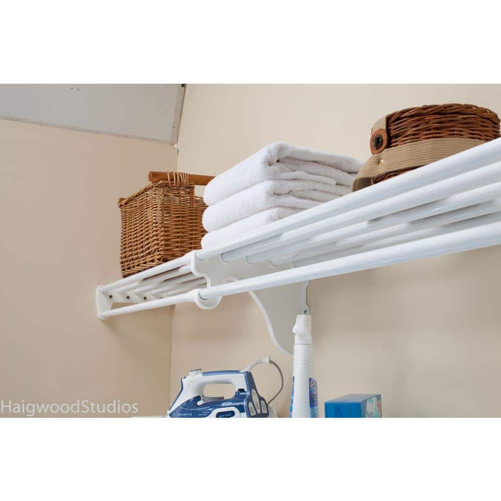 Buy Expandable DIY Closet Shelf & Rod 28 in - 48 in W, White,Mounts to ...